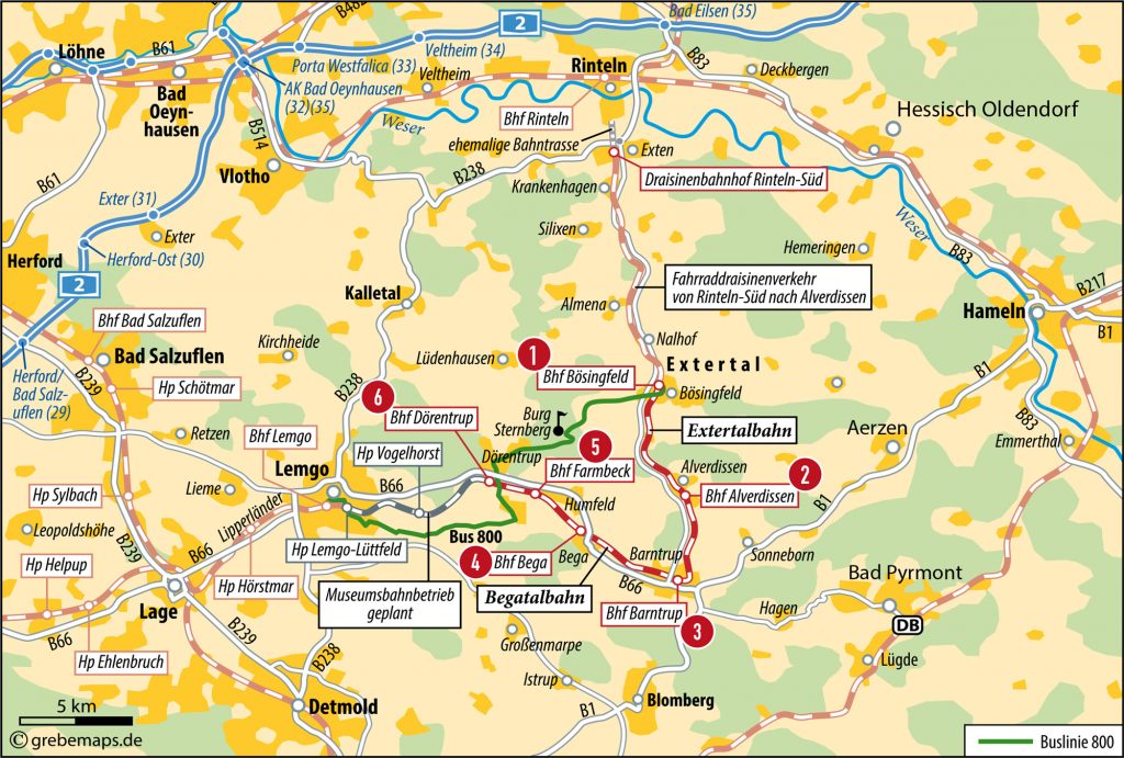 Landeseisenbahn Lippe e.V. | Strecken